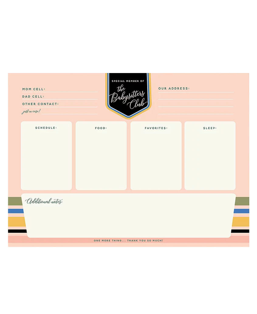 Babysitters Club Notepad – The Paper House